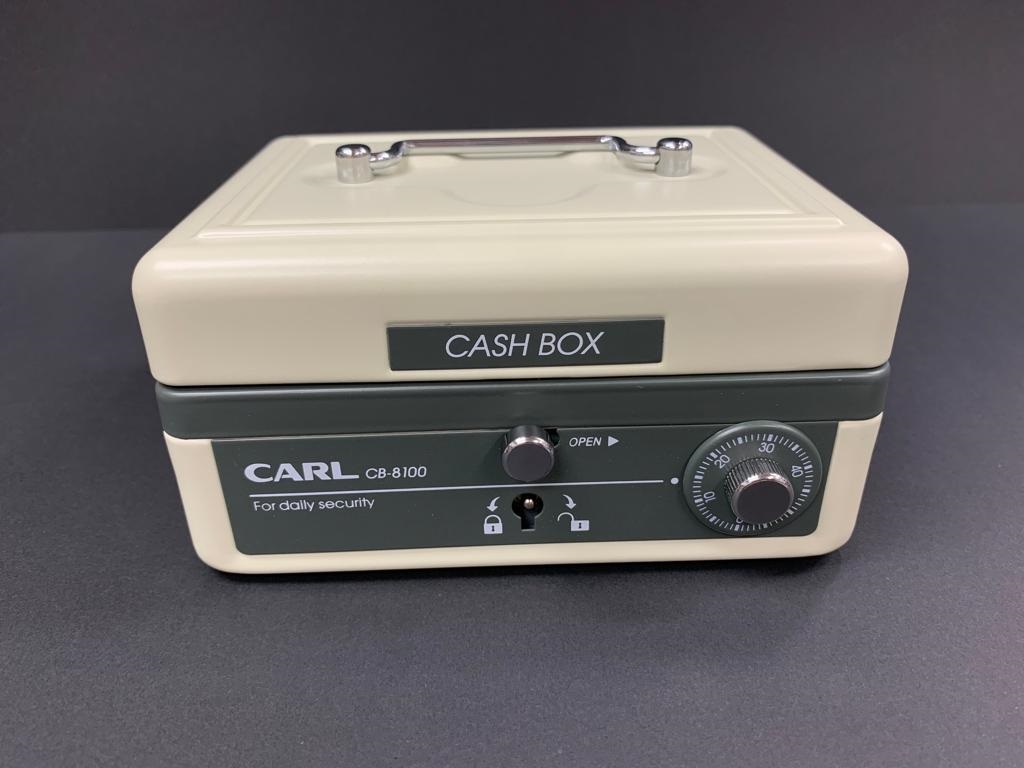 Carl Cash Box 6″ 錢箱～CB-8100 (雙層密碼鎖及鎖匙兩用) (藍色、杏色、粉紅色) – 志成文具有限公司 CHI ...