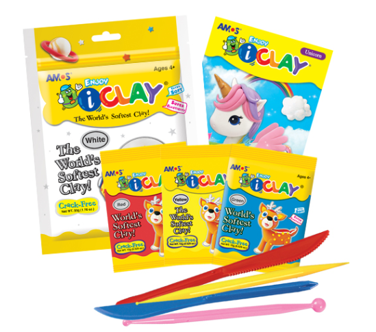 韓國製造AMOS iCLAY #IC4U Unicorn Clay 無毒 飛馬/獨角獸 超輕黏土 4色 (15g x 4) 手工泥套裝 ...