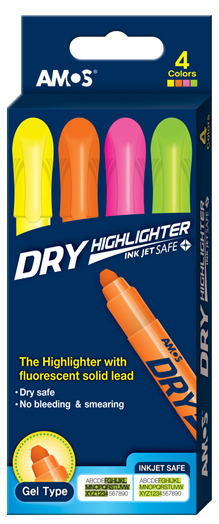 韓國 AMOS #AM-HLD4B1 DRY HIGHLIGHTER 螢光筆 (一盒4支) – 志成文具有限公司 CHI SHING ...