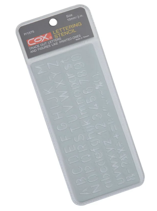 Cox LETTERING STENCIL NO. P-1575 臺灣確斯優質字母尺 (10mm) – 志成文具有限公司 CHI SHING ...